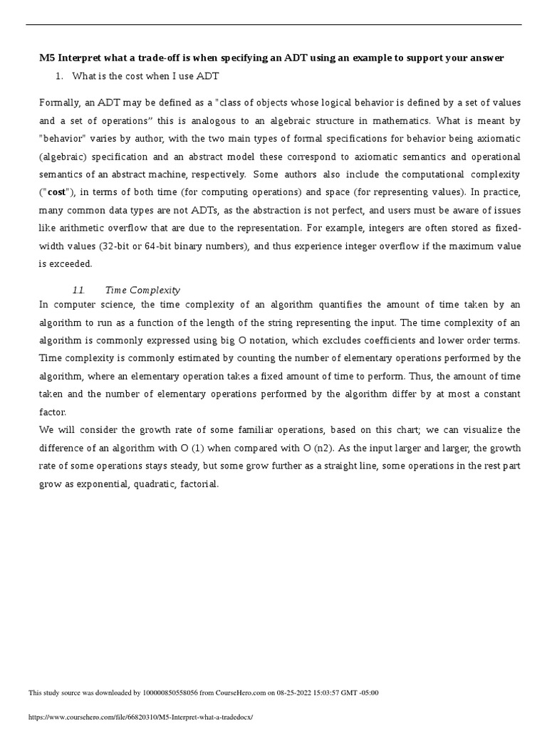 M5 Interpret What A Trade | PDF | Time Complexity | Computational Complexity Theory