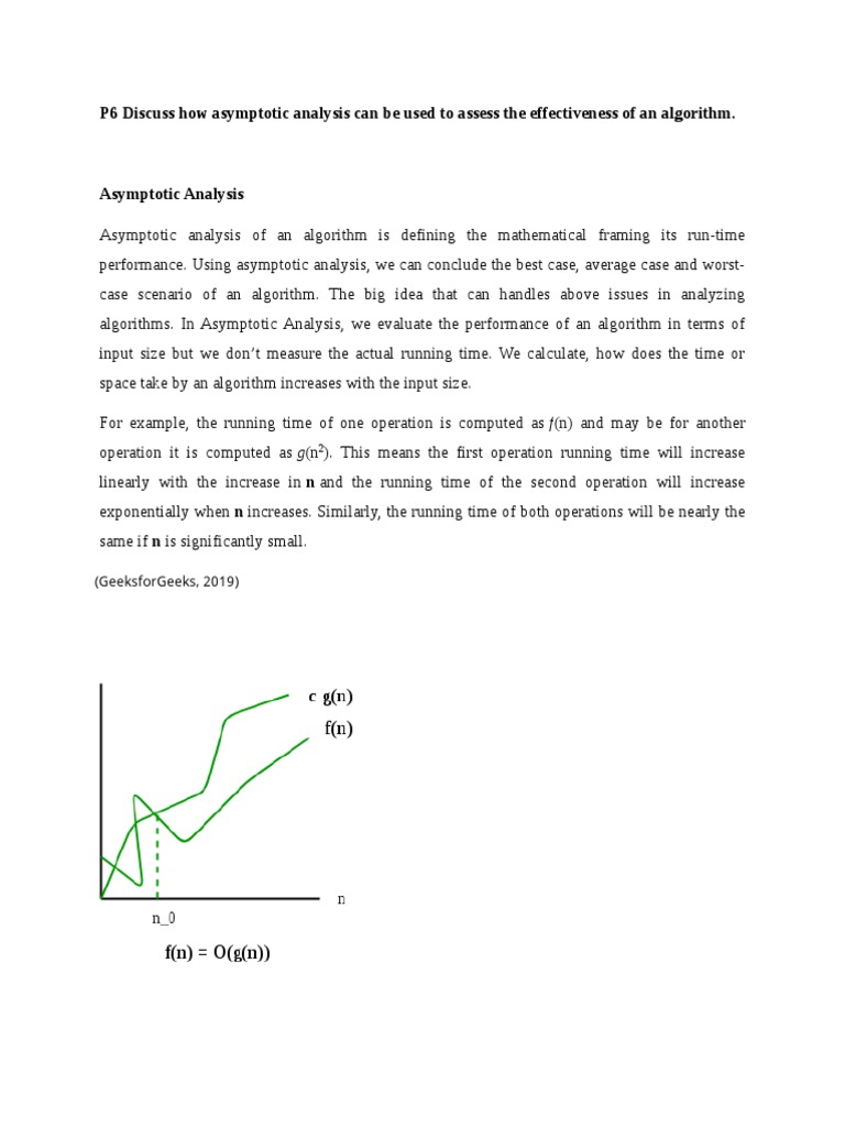 P6 Discuss How Asymptotic Analysis Can Be Used To Assess The Effectiveness Of An Algorithm Pdf 