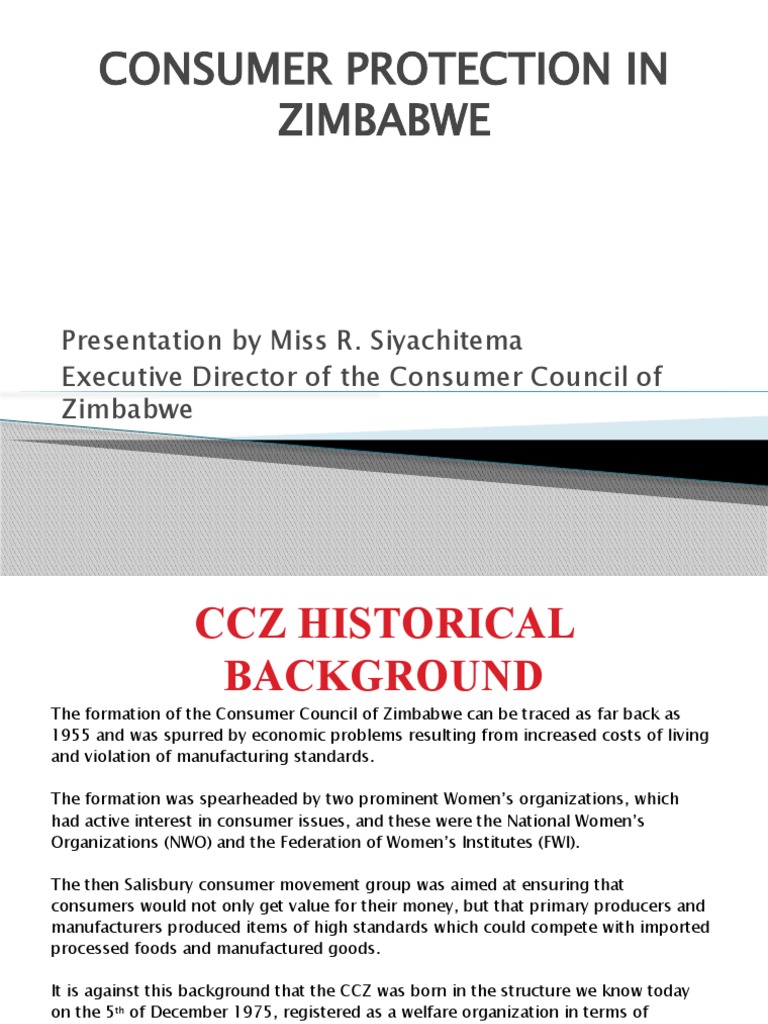 Consumer Protection in Zimbabwe | PDF | Cost Of Living | Consumer ...