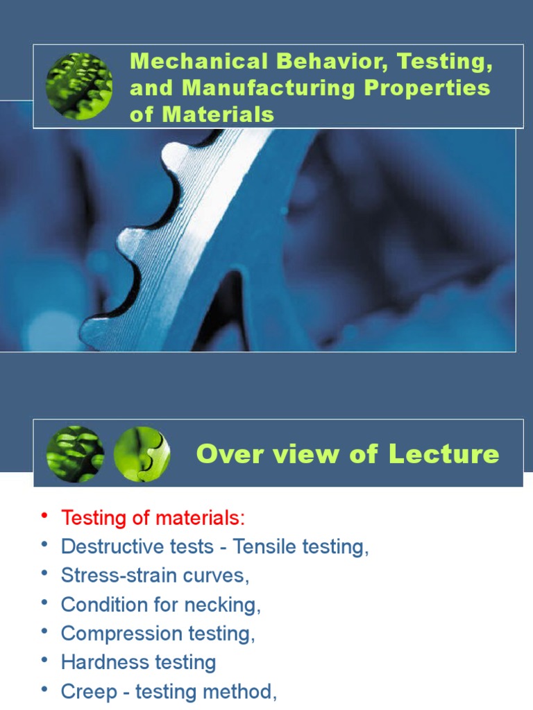 Lecture-3-Mechanical Properties and Testing of Materials | PDF ...