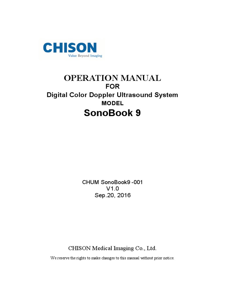 SonoBook 8-9 User Manual V1.0-20170429 | PDF | Medical Ultrasound | Ac Power Plugs And Sockets