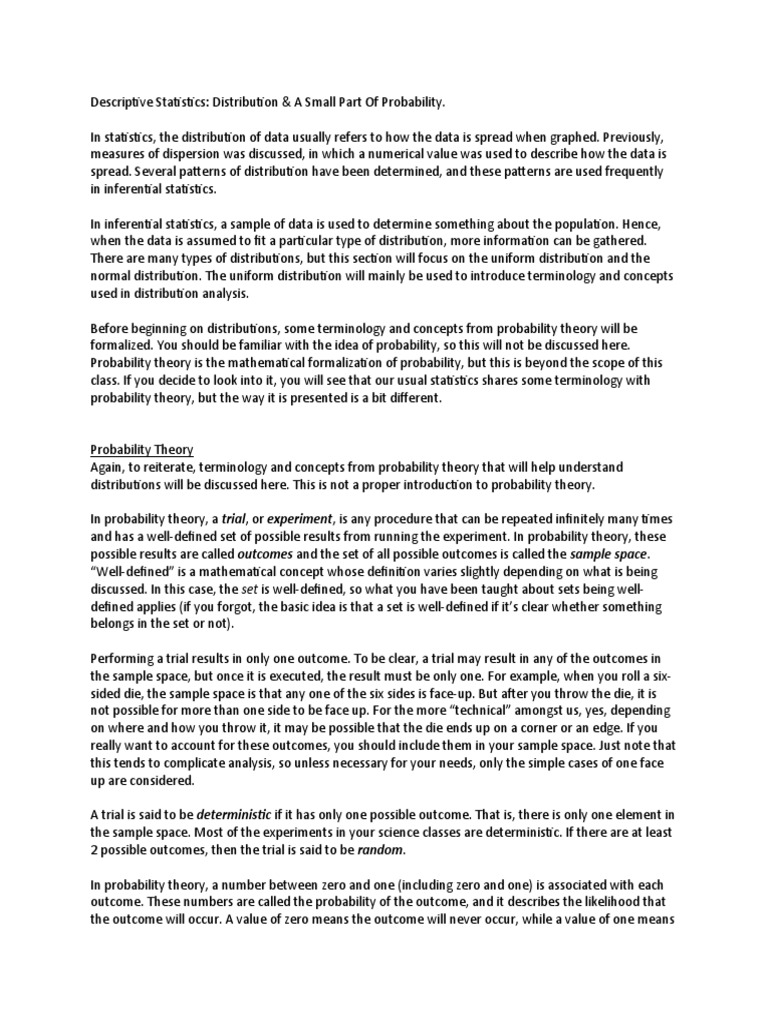05 Descriptive Statistics - Distribution | PDF | Probability ...