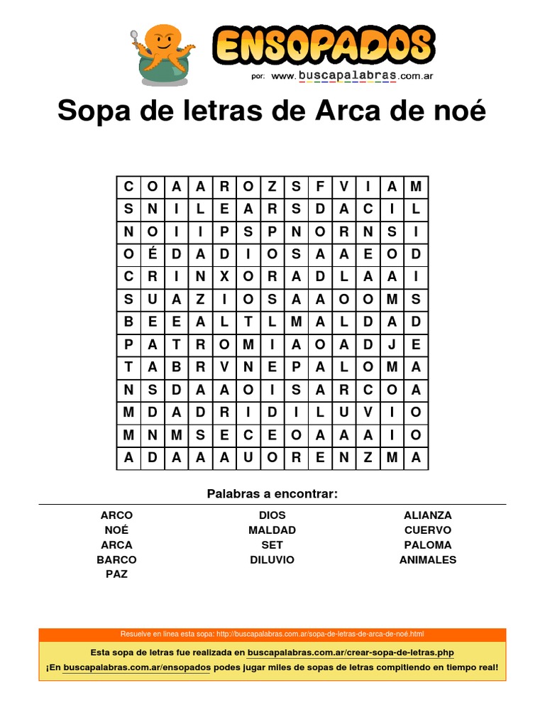 Sopa de Letras de Arca de Noé | PDF