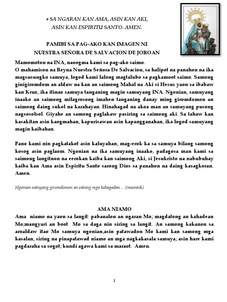 Pamibi Sa Pag Songko Ni Virgen de Salvacion | PDF
