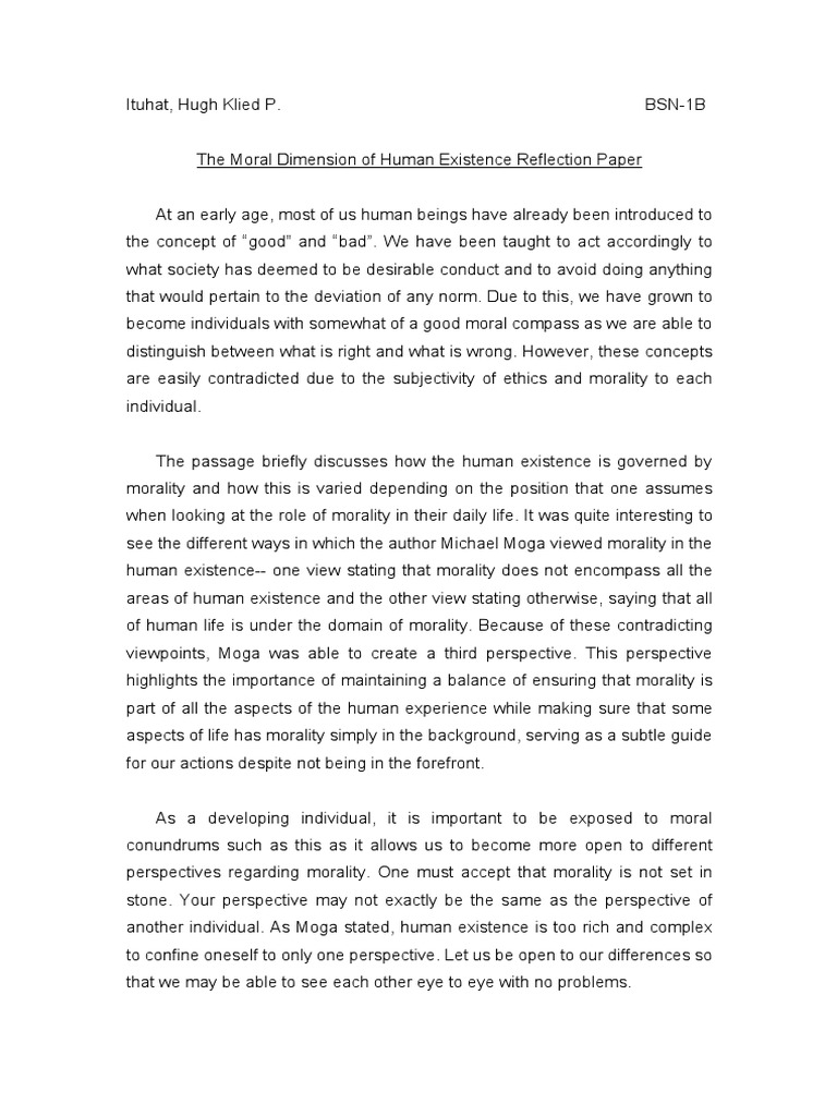 Ethics Reflection Paper | PDF