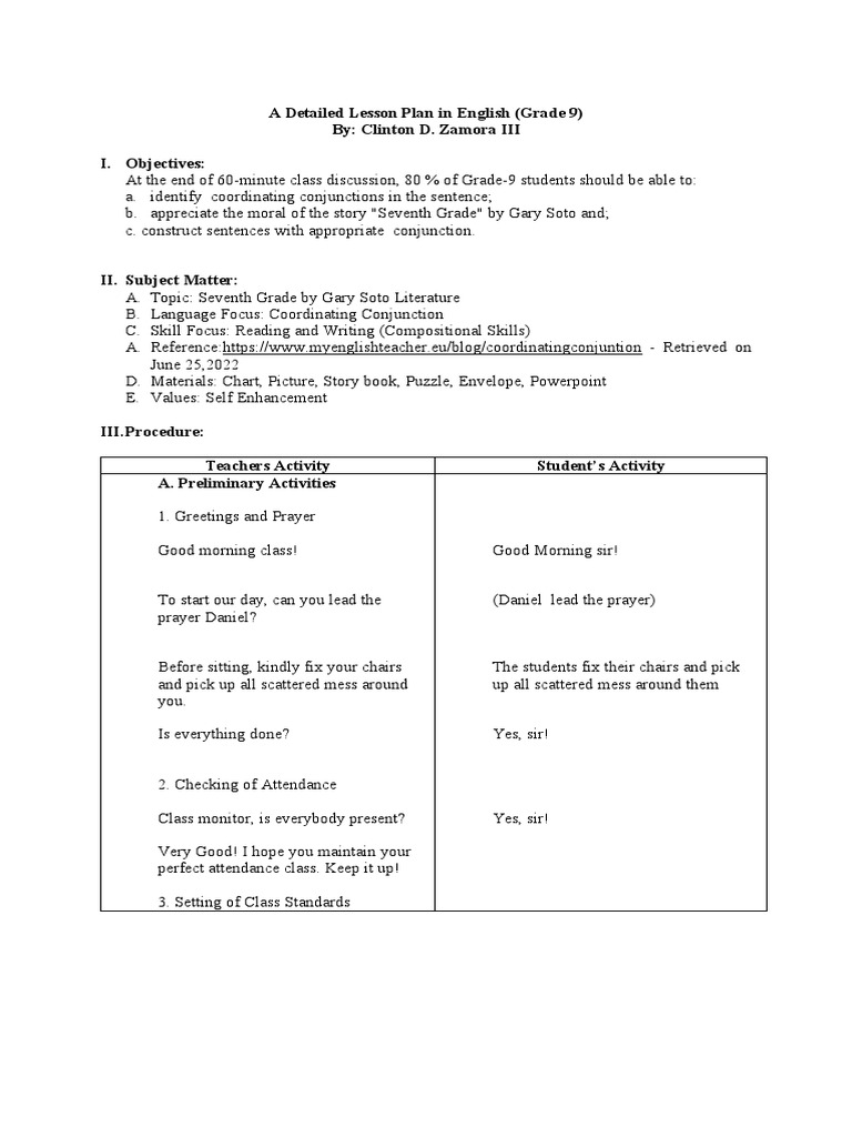 A Detailed Lesson Plan in English Edited Pro Max 113123 | PDF