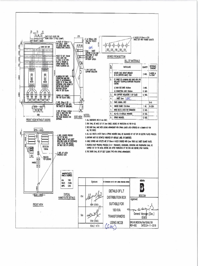 Drawing LT Distribution Box (SMC) | PDF
