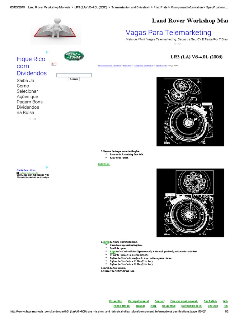 Land Rover Workshop Manuals - LR3 (LA) V6-4 1 | PDF | Manual ...