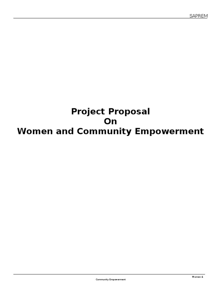 Women - Community Empowerment Project Proposal | PDF | Empowerment ...