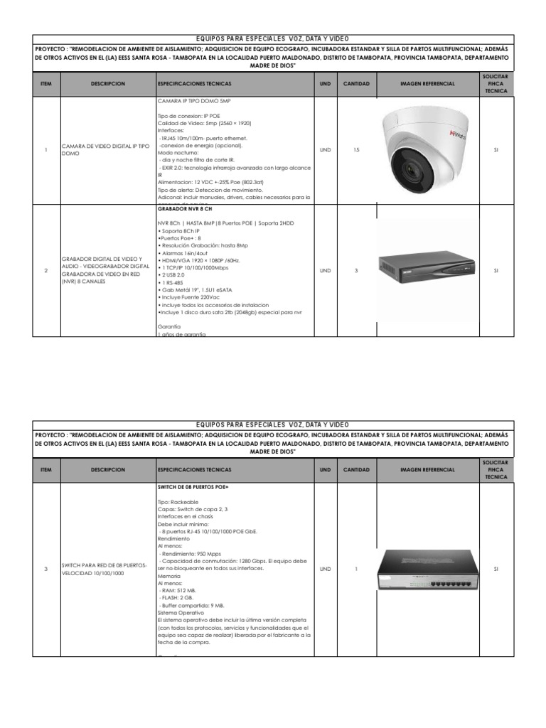Ee - Tt. - Ecografo Equipos de Especiales Voz Data y Video | PDF | Protocolos de comunicaciones ...