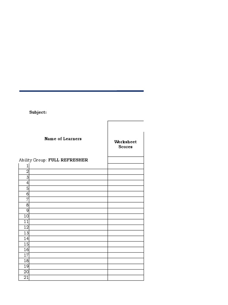 Weekly Student Performance Record | PDF