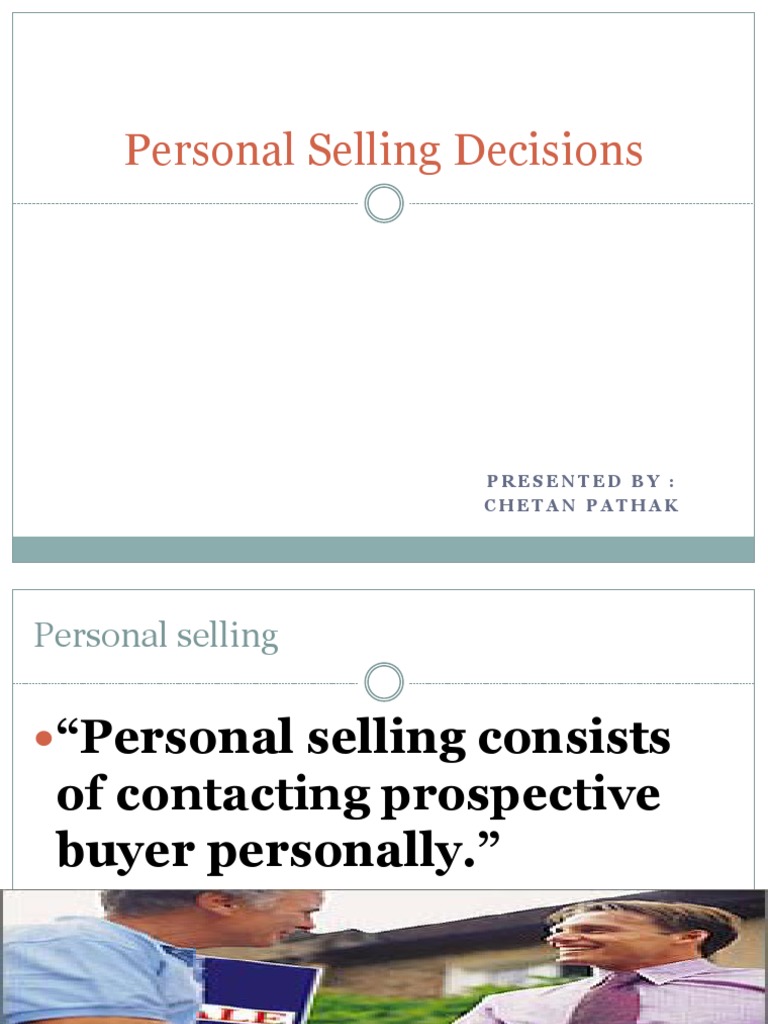 Personal Selling vs. Sales Promotion | PDF