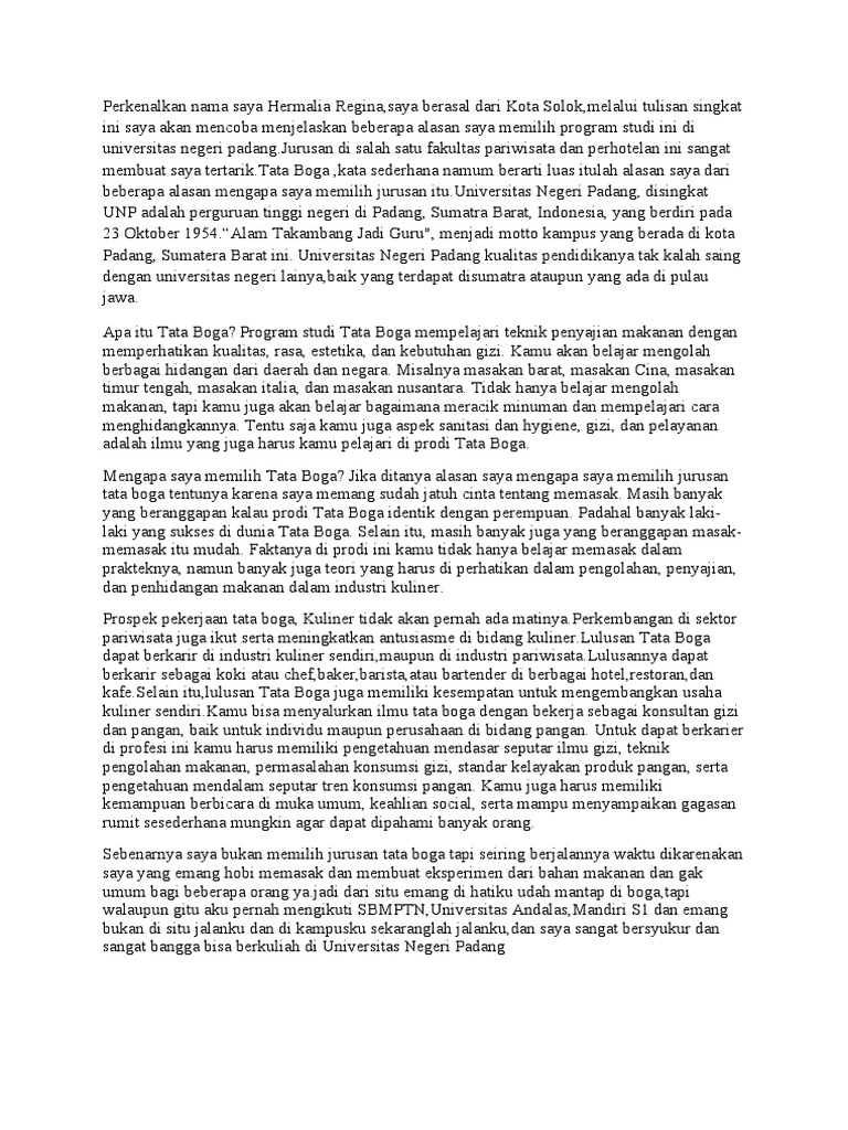 Jurusan Tata Boga | PDF