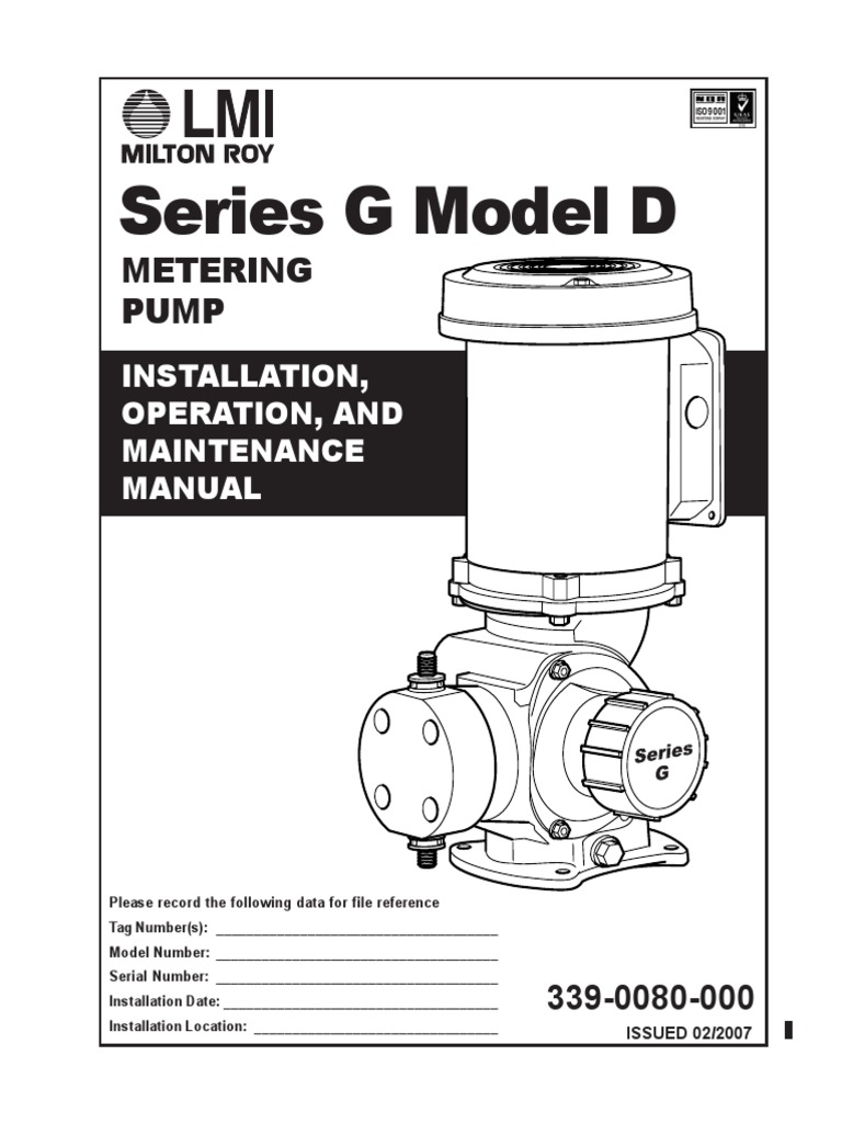 Milton Roy SERIES-GD-MANUAL | PDF | Pump | Valve