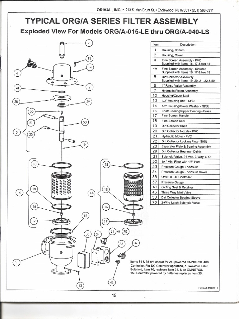 Orival - Despiece Filtro ORGA-030 | PDF