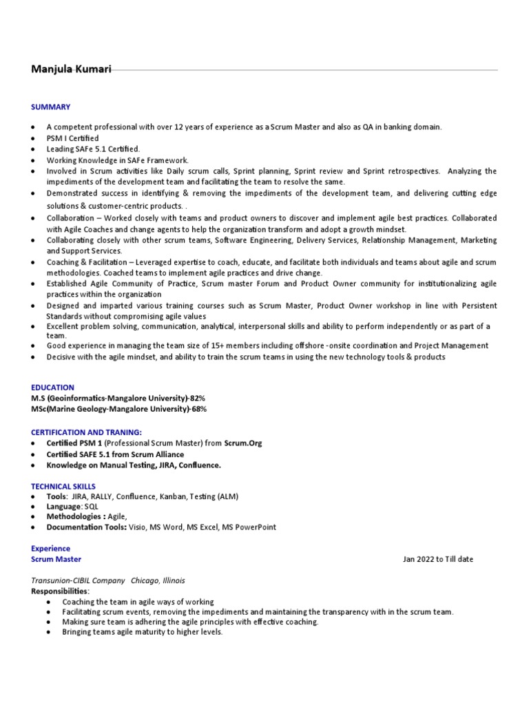 Manjula Kumari Scrum Master | Download Free PDF | Scrum (Software ... Manjula Kumari Scrum Master | Download Free PDF | Scrum (Software ...