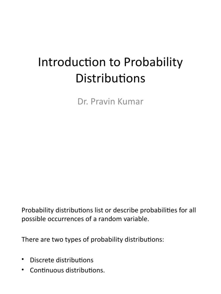 Introduction To Probability Distributions | PDF | Probability ...