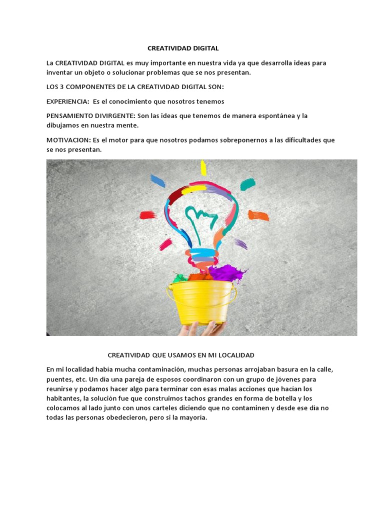 Importancia de la Creatividad Digital | PDF