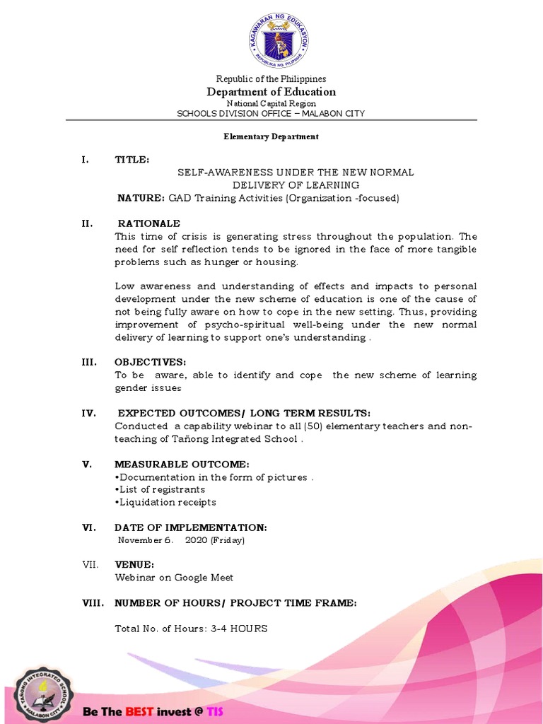 GAD Proposal (Organization Focused #3) | PDF | Cognition | Behavior Modification