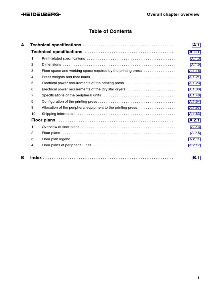 Heidelberg SM 102 Specifications Overview | PDF | Manufactured Goods