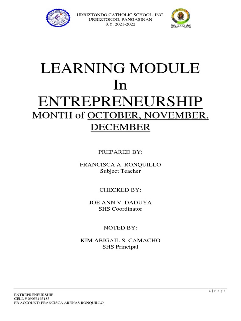 Entrepreneurship Oct, Nov, Dec. | PDF | Survey Methodology | Focus Group