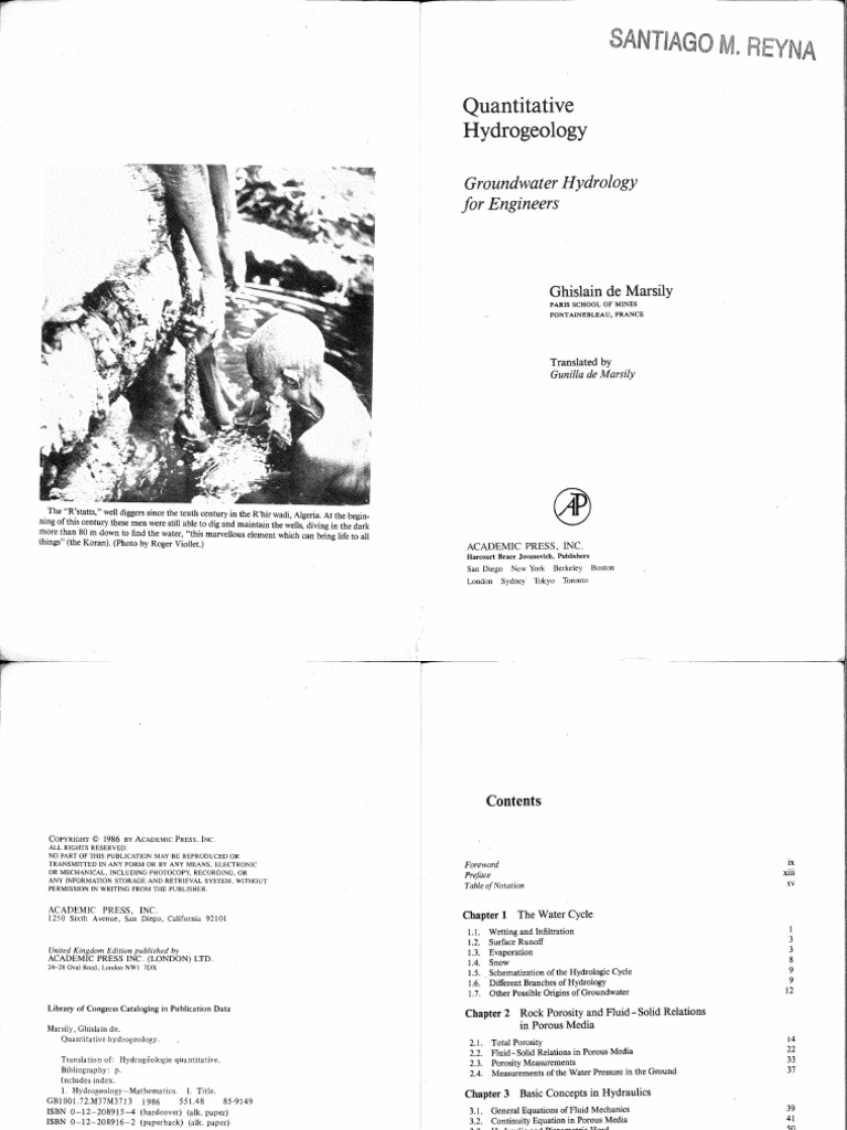 Marsily - Quantitative Hidrogeology | PDF