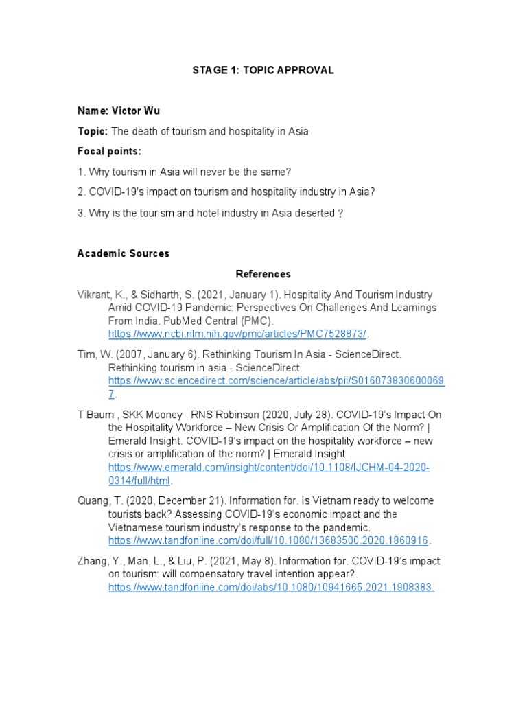 STAGE 1 Topic Approval | PDF