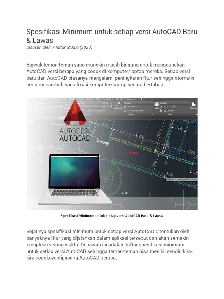 Spesifikasi Minimum Untuk AutoCAD | PDF