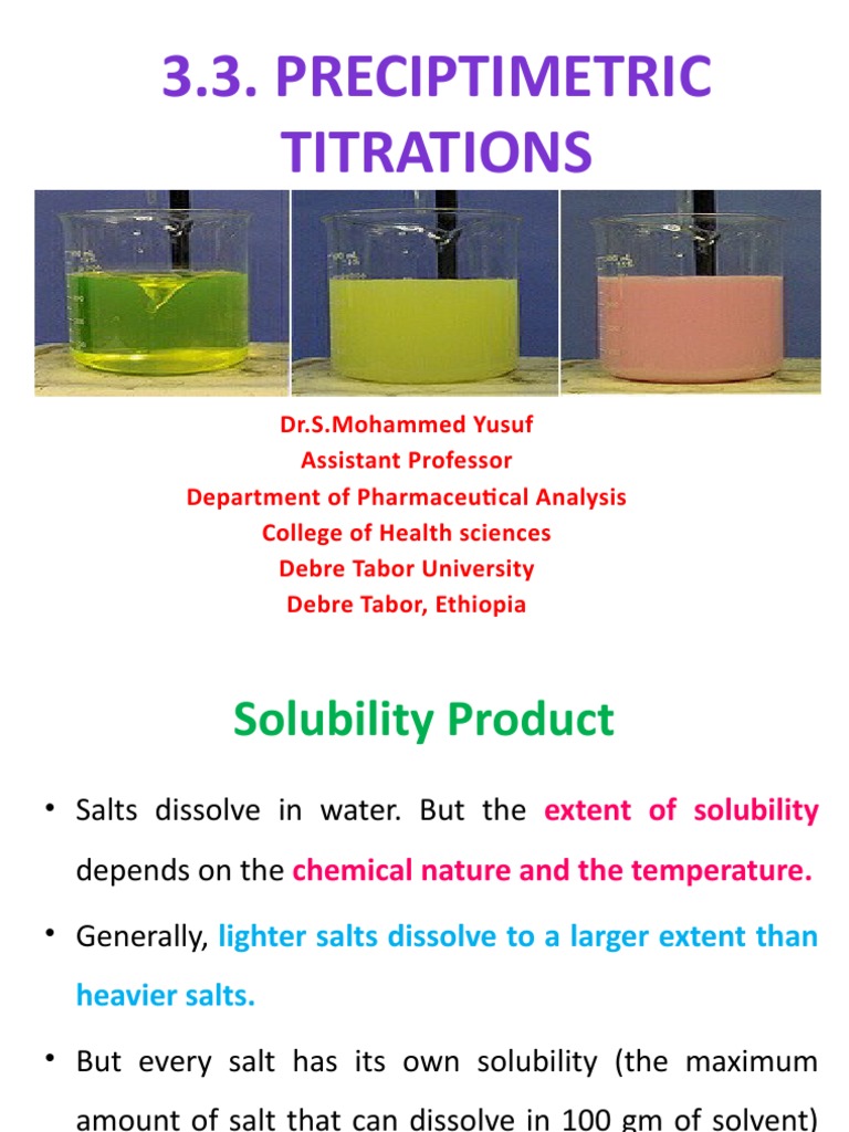 Chapter - 3.3 Precipitation Titration | PDF | Solubility | Precipitation (Chemistry)