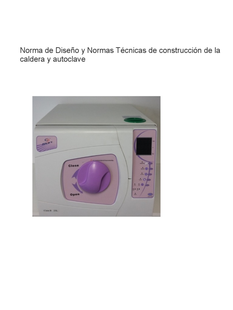 Normas de Diseño y Construccion Autoclave | PDF