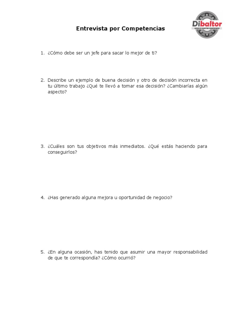 Entrevista Por Competencia | PDF