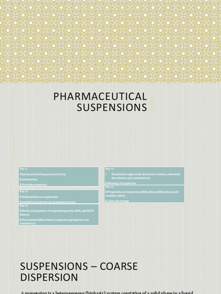 Pharmaceutical Suspensions | PDF | Suspension (Chemistry) | Viscosity