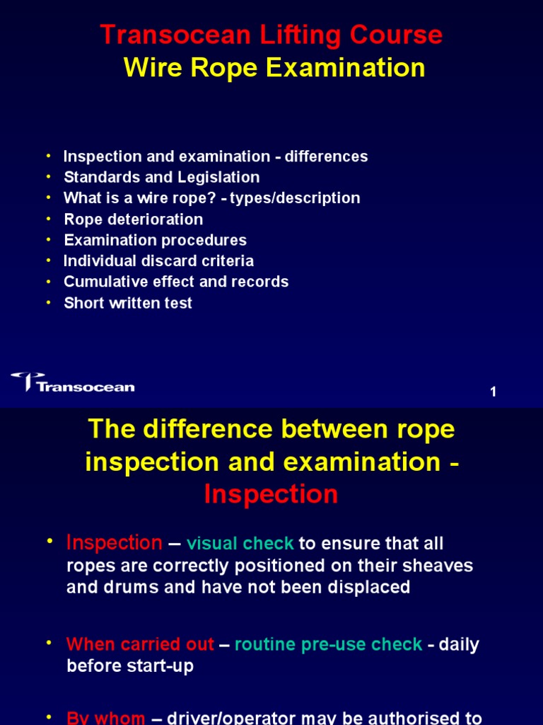 Wire Rope Examination | PDF | Wear | Rope