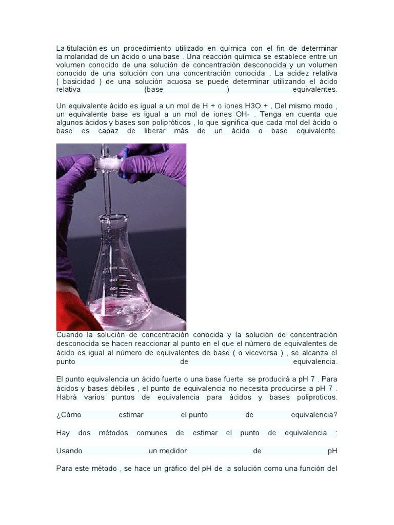 Titulacion Quimica | PDF | Química | Valoración