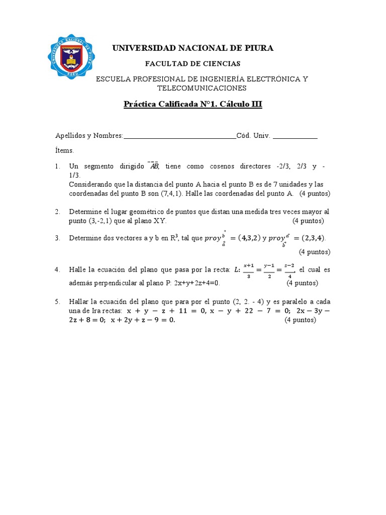 Cálculo III-PC-1 | PDF