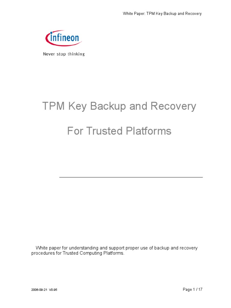 TPM Key Backup and Recovery | PDF | Backup | Trusted Computing