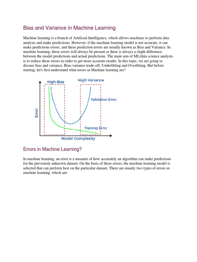 Bias and Variance in Machine Learning | PDF | Machine Learning | Learning