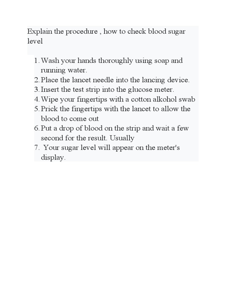 How To Check Blood Sugar Level PDF