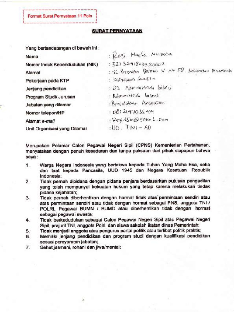 Surat Pernyataan Dan Pengumuman - Compressed - 2 | PDF