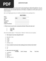 Coffee Questionnaire | PDF | Coffee | Drink