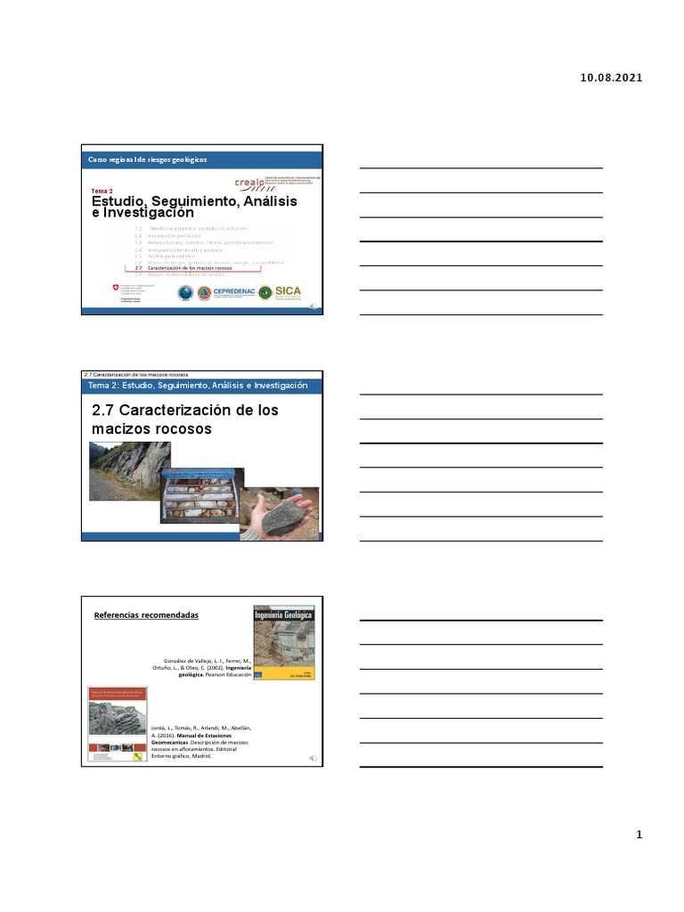 2.7 Caracterizacion de Macizos Rocosos | PDF | Roca (geología) | Naturaleza
