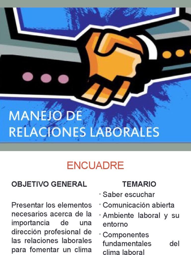 Manejo de Las Relaciones Laborales | PDF | Comunicación | Gestión de ...