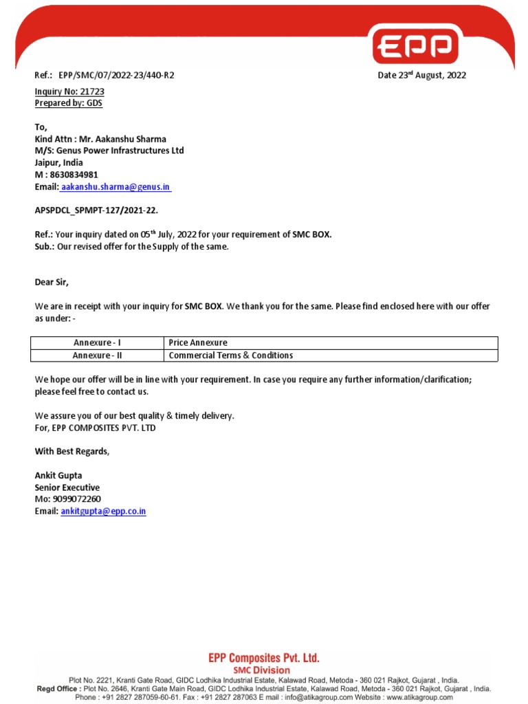 440-R2 - Genus Power Infrastructures LTD - Mr. Aakanshu Sharma - OUR ...