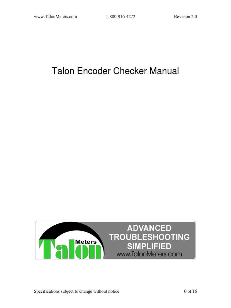 Talon Encoder Checker Manual Rev 2 0 Pdf Electrical Connector Electrical Engineering