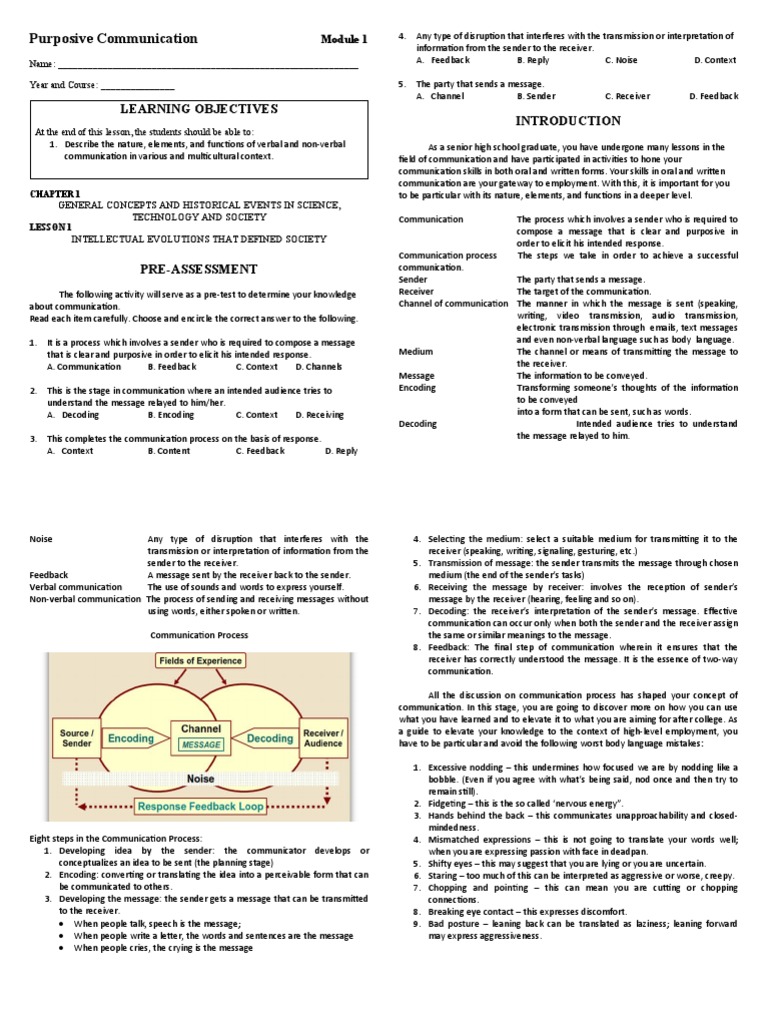 Purposive Communication Module 1 | PDF | Communication | Code