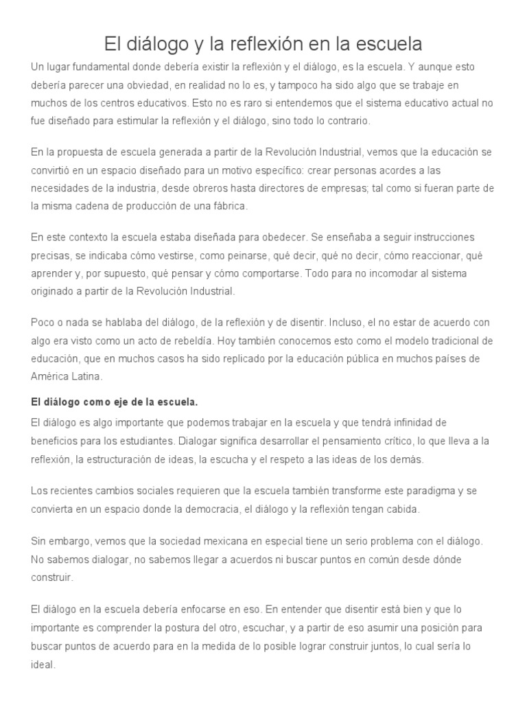 Diálogo en El Aula | PDF | Maestros | Salón de clases