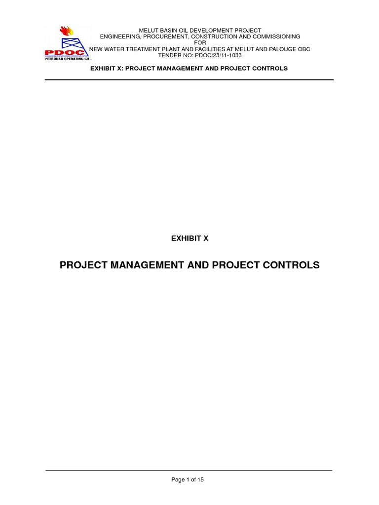 10-Exhibit X - Project Management and Project Controls | PDF | Project Management | General ...