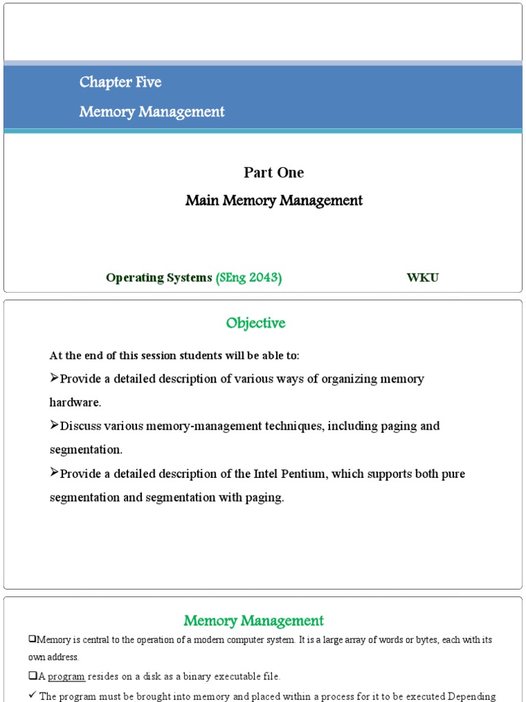 Chapter 5 Memory Managment | Download Free PDF | Library (Computing) | Process (Computing)