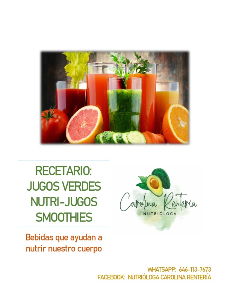 Recetas Nutri-Jugos y Smoothies | PDF | Vegetales | Ingredientes de comida