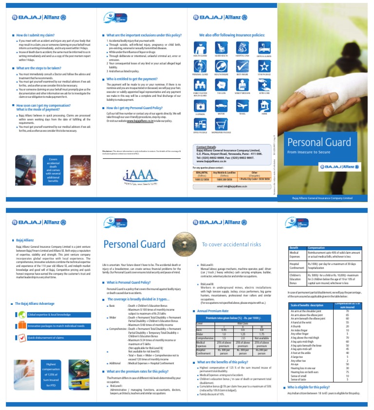 Personal Gard Brochure | PDF | Insurance | Government Health Care